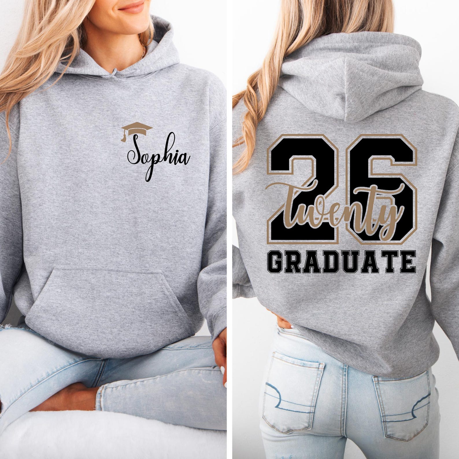 Custom Graduation 2026 Sweatshirt, College Senior Hoodie, Class of 2026 ...