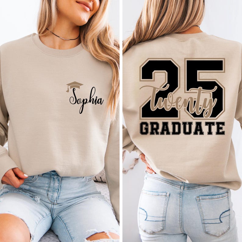 Custom Graduation 2025 Sweatshirt, College Senior Hoodie, Class of 2025 ...