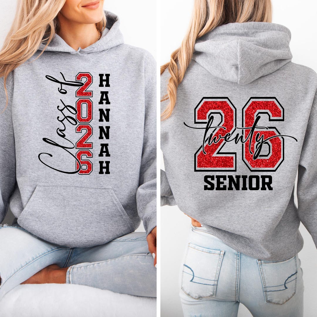 Custom Senior 2026 Hoodie, Personalized Senior Sweatshirt, Class of ...