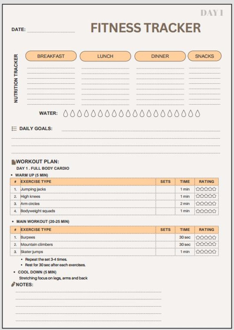 Weekly Fitness Bundle, Full Body Exercise Workout Bundle, Full Body ...