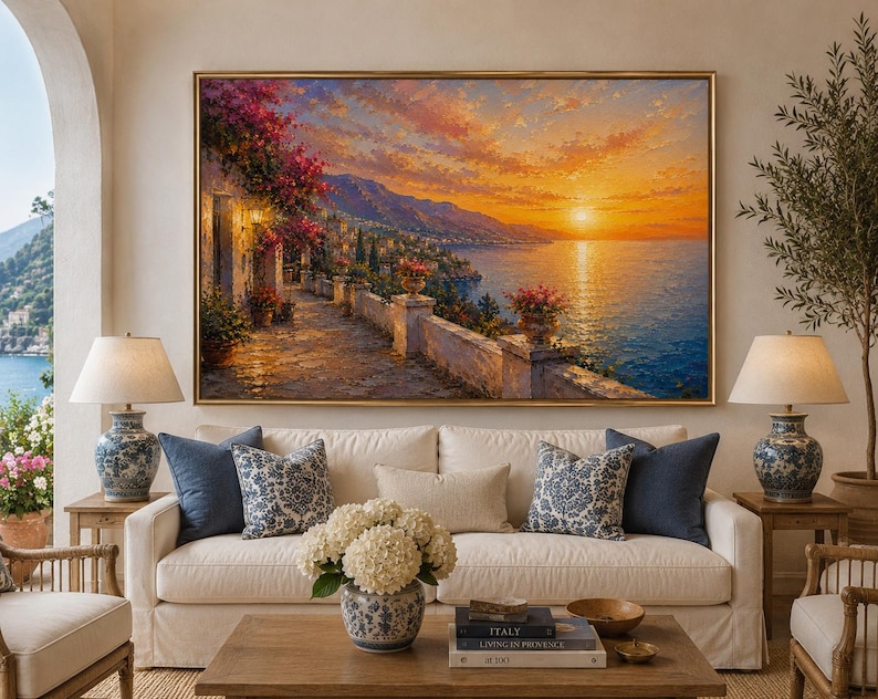 The Terrace of Endless Summer - Mediterranean Acrylic Painting ...