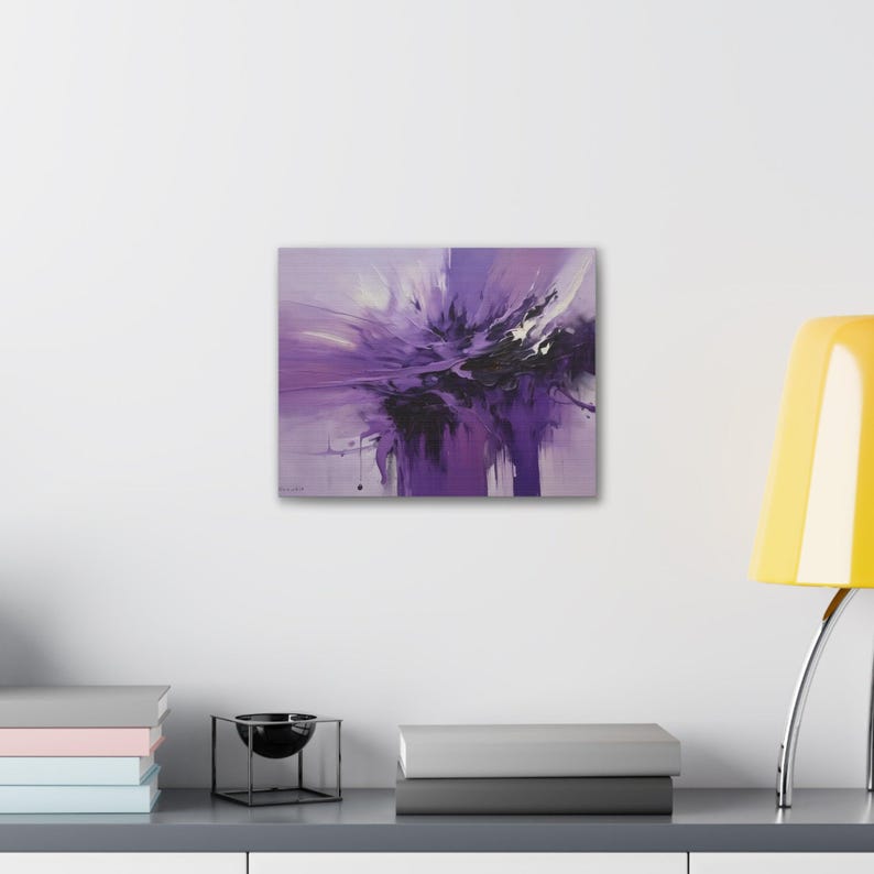 Canvas Wall Art Large Purple Abstract - Etsy