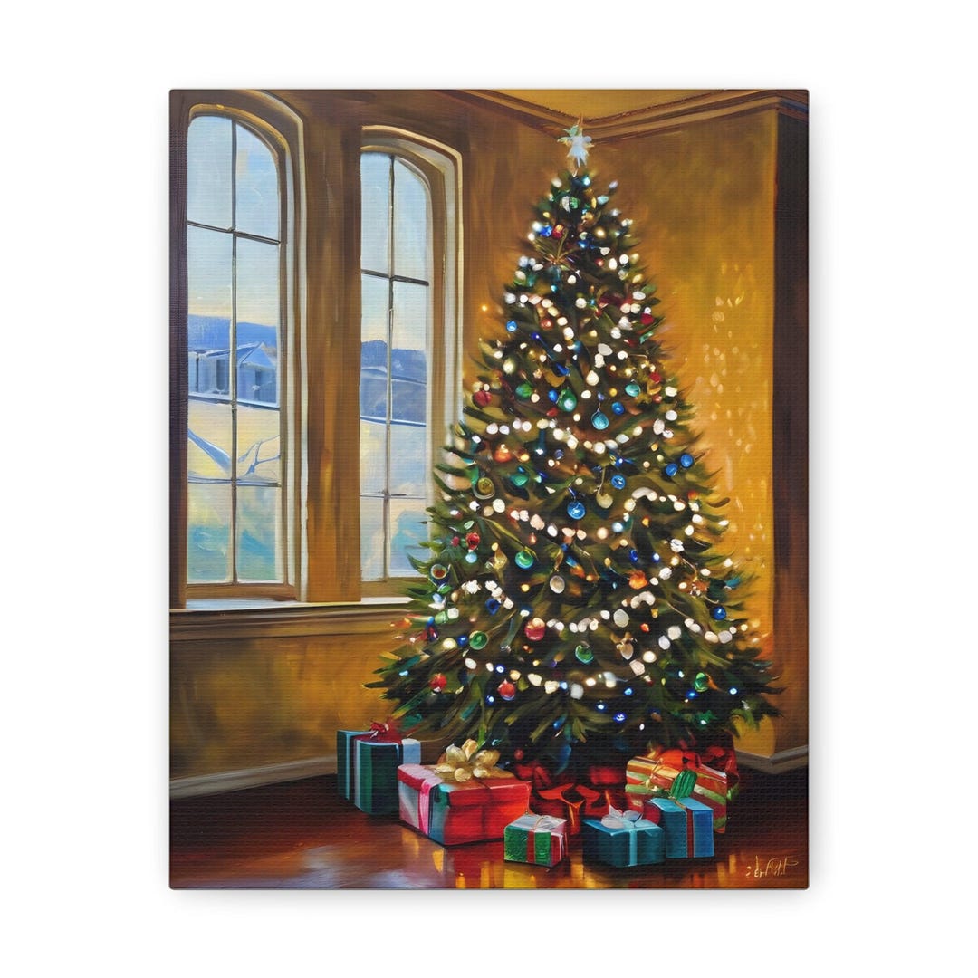 Christmas Canvas Wall Art Christmas Tree - Etsy