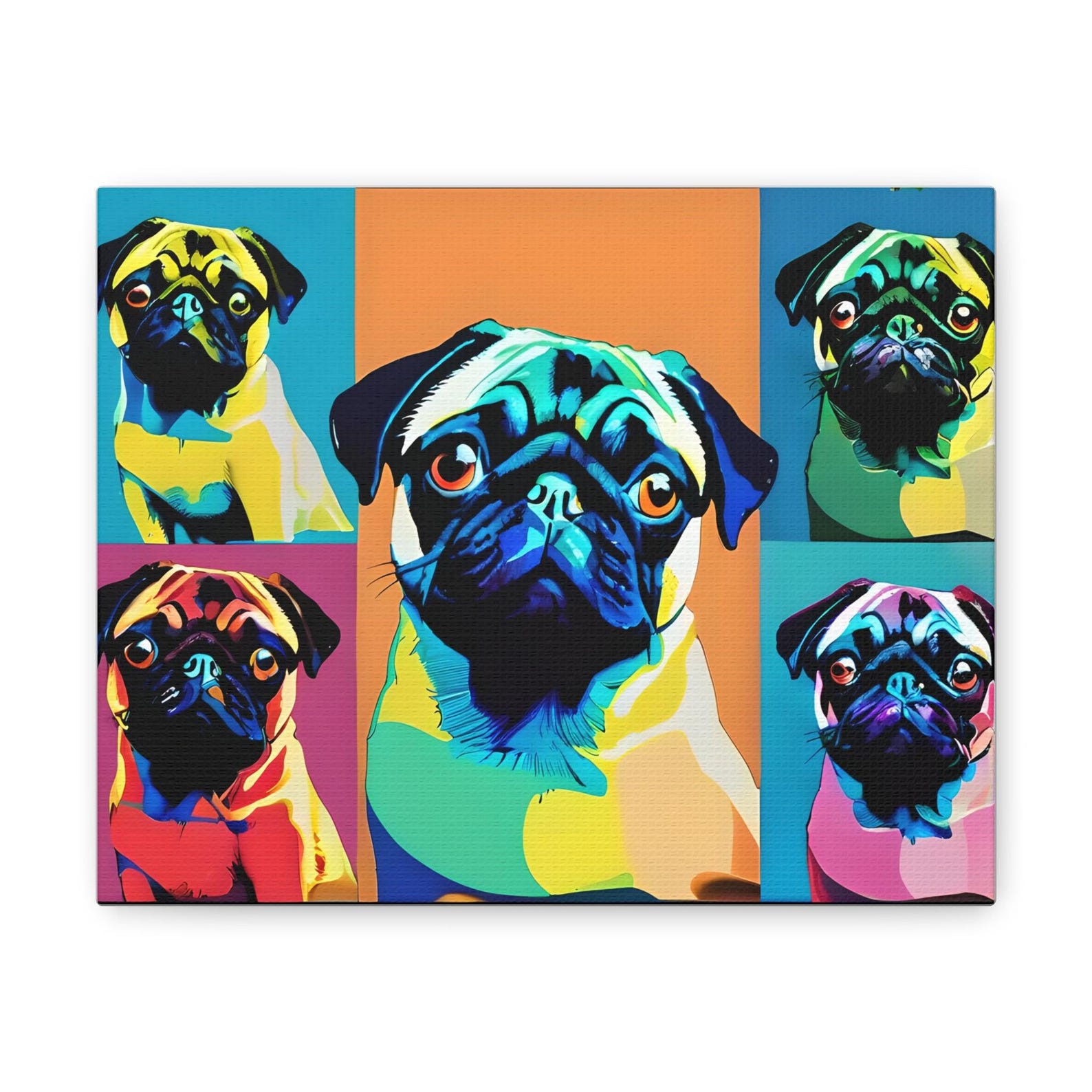 Pop Art Pug Dog Pug Canvas Wall Art - Etsy