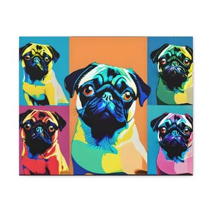 Pop Art Pug Dog Pug Canvas Wall Art - Etsy