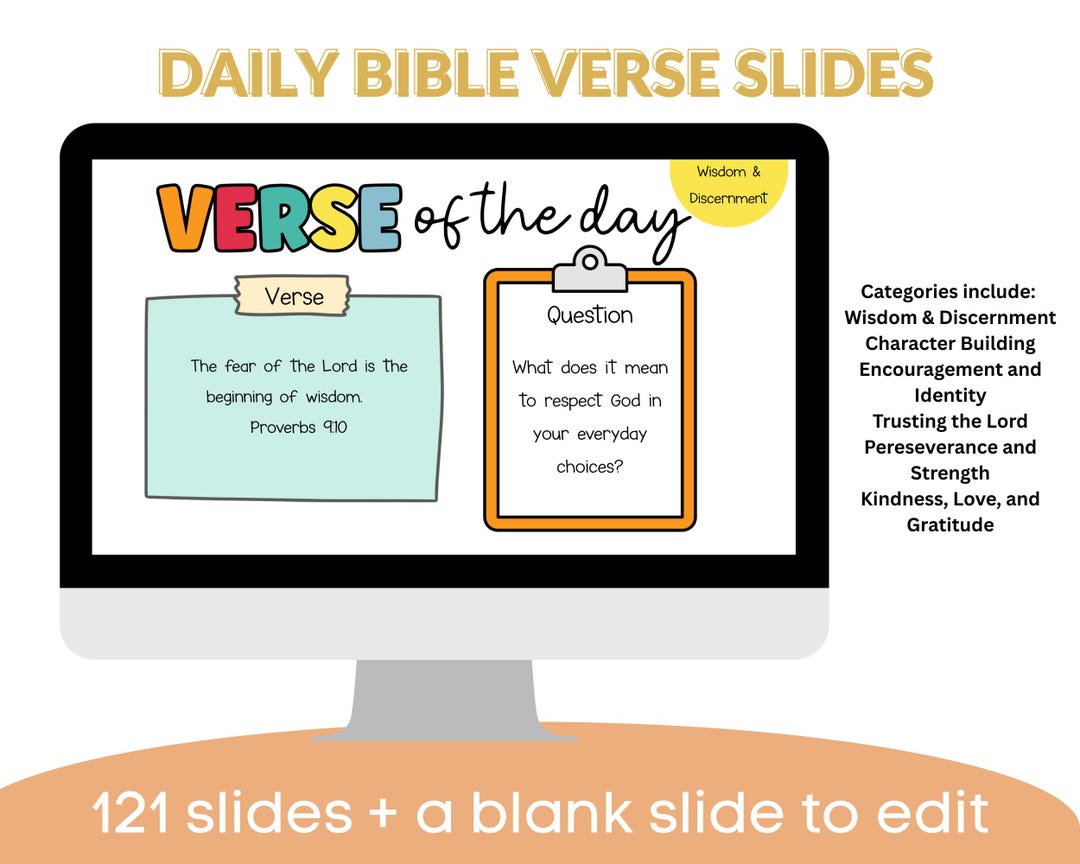 Verse of the Day | Daily Bible Verse Slides With Reflection Questions ...