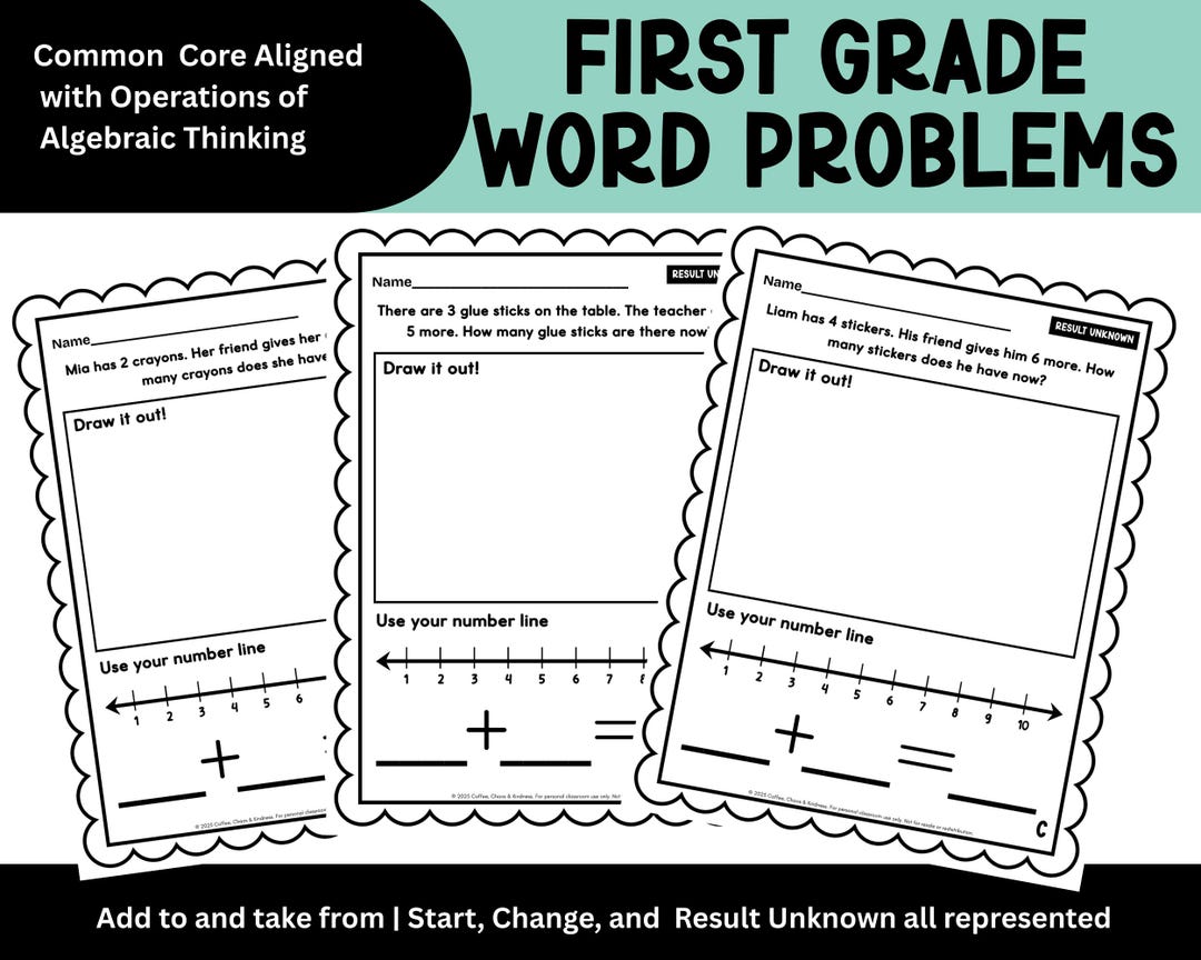 First Grade Word Problem Worksheets – Sums to 10 | Addition ...