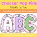 Pink Checkered Daisy Bulletin Board Letters A-Z PNG | Back to School ...