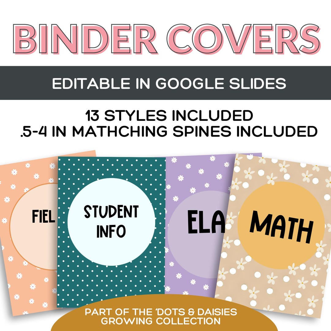 Editable Teacher Binder Covers | Cute Binder Template With Matching ...