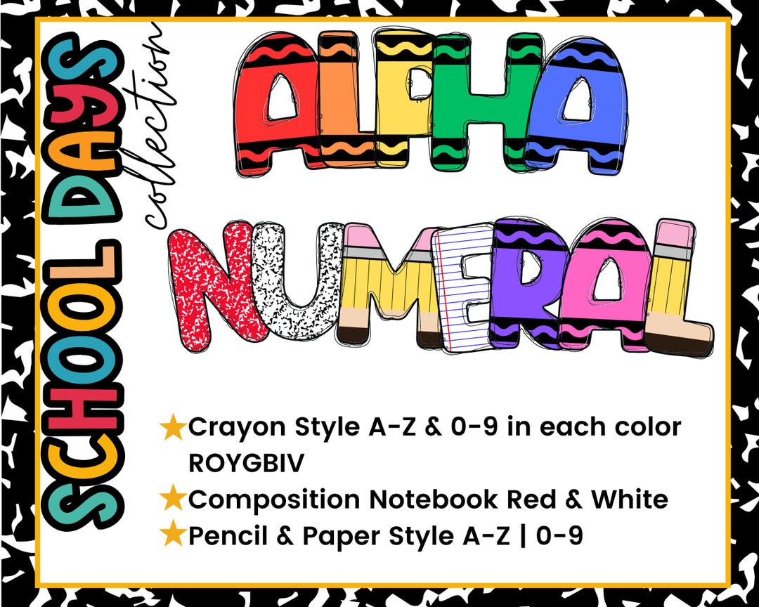 School-themed Bulletin Board Letters | Printable & PNG Display Letters ...