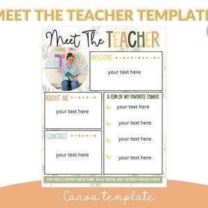 Editable Meet the Teacher Template | Printable Back-to-school Teacher ...