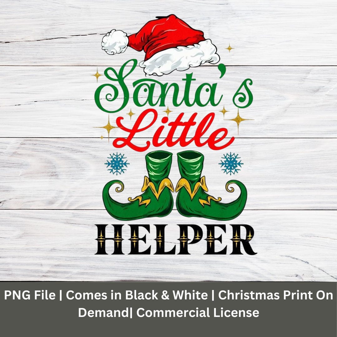 Santa's Little Helper PNG High-resolution Design With Transparent ...