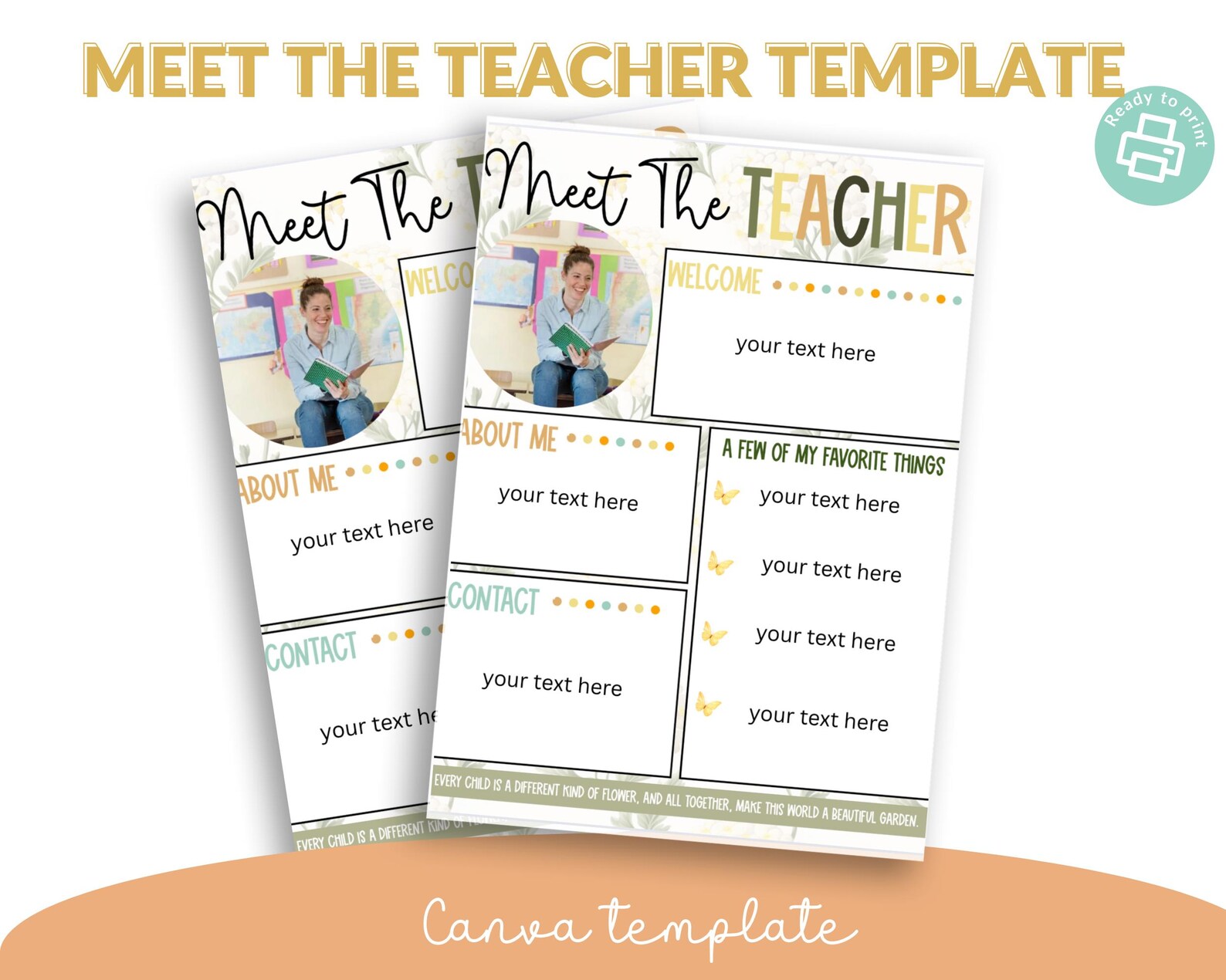 Editable Meet the Teacher Template | Printable Back-to-school Teacher ...