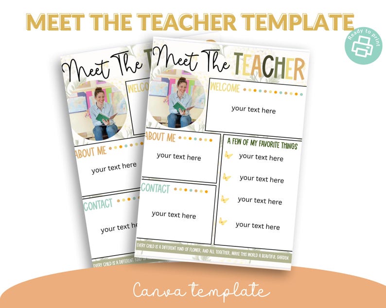 Editable Meet the Teacher Template | Printable Back-to-school Teacher ...