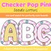 Pink Checkered Daisy Bulletin Board Letters A-Z PNG | Back to School ...