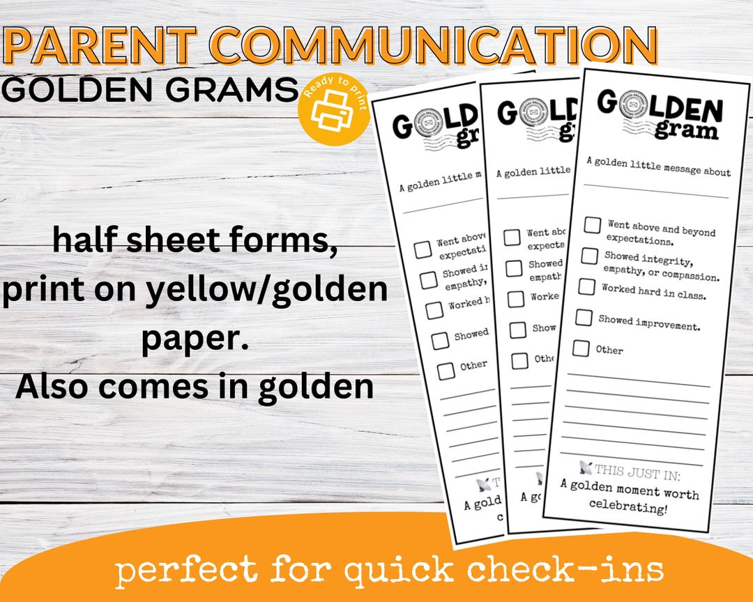 Golden Gram | Positive Student Notes | Classroom Recognition Cards ...