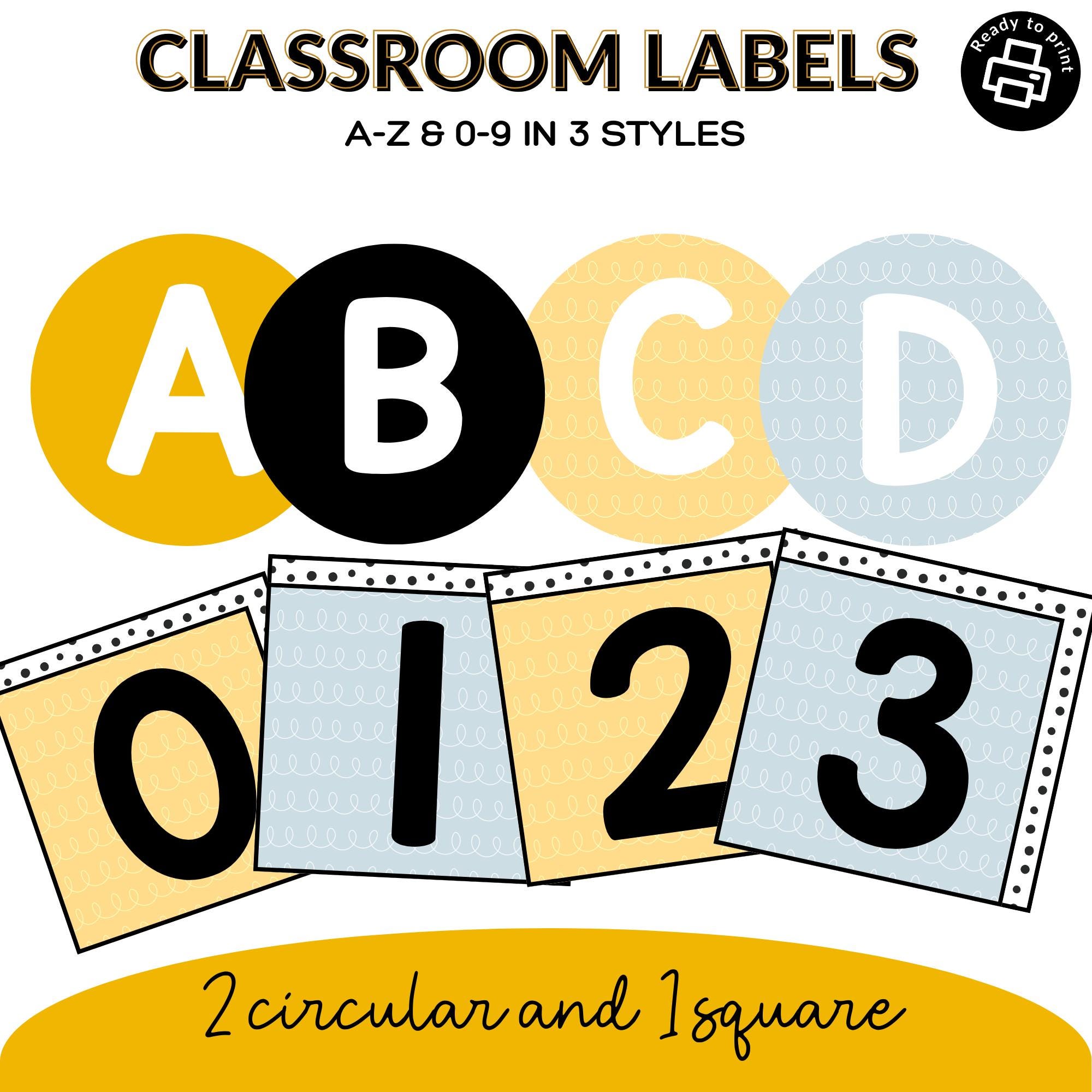 Classroom Labels | Word Wall | Library| Circle and Square Labels ...