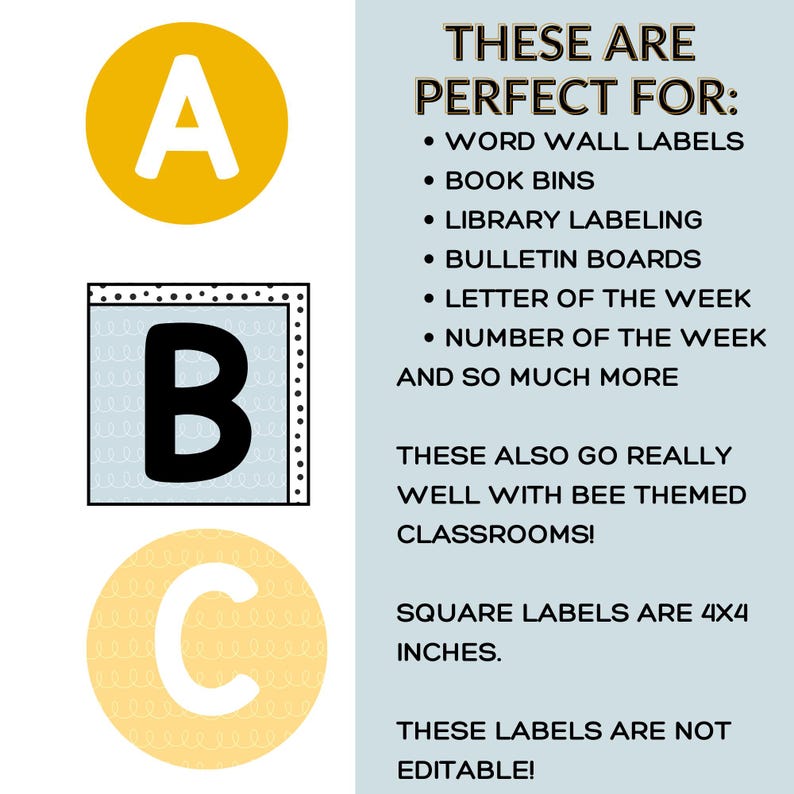 Classroom Labels | Word Wall | Library| Circle and Square Labels ...