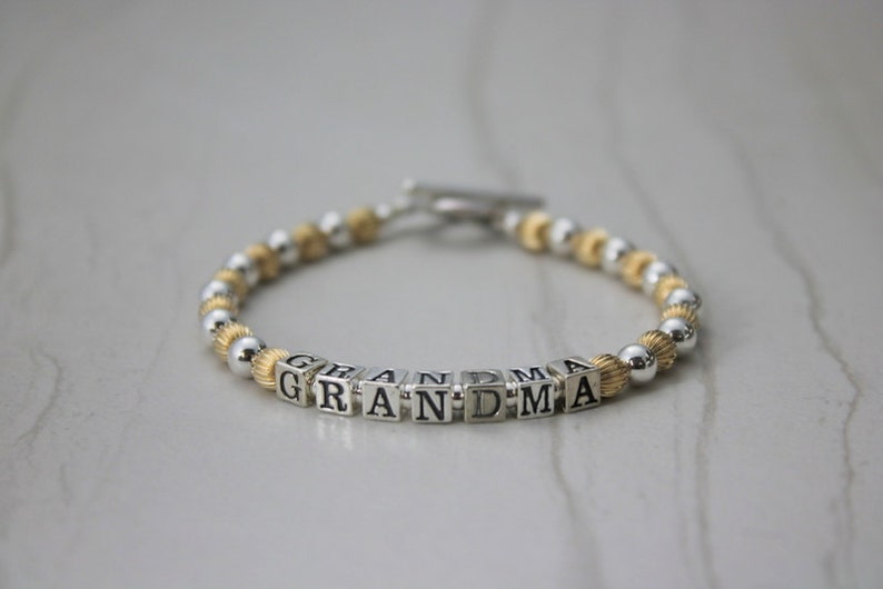 Sterling Silver 14kt Gold Fill Grandma Bracelet | Etsy