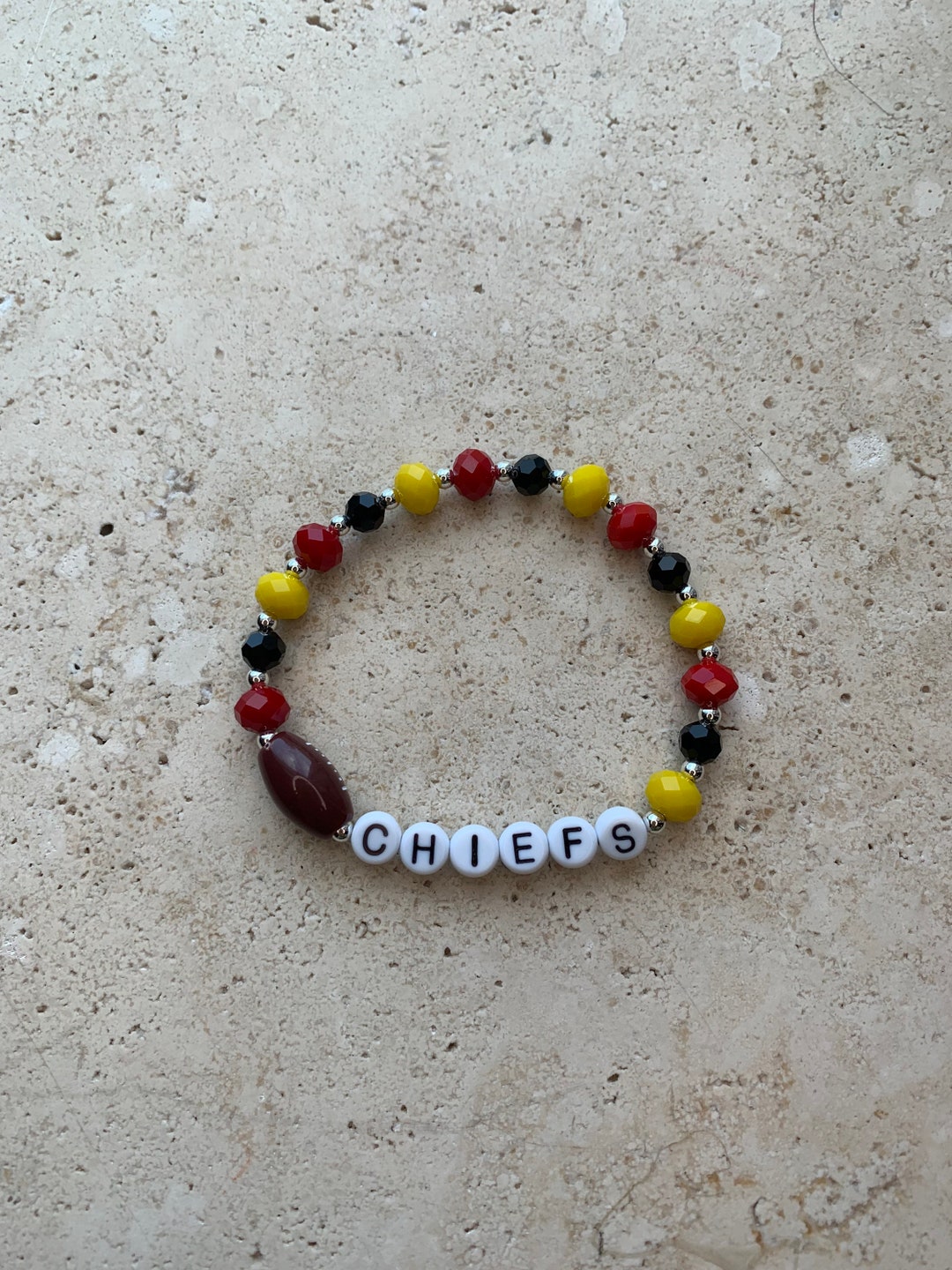 Kansas City Chiefs Football Beaded Bracelet - Etsy