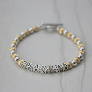 Sterling Silver 14kt Gold Fill Grandma Bracelet - Etsy