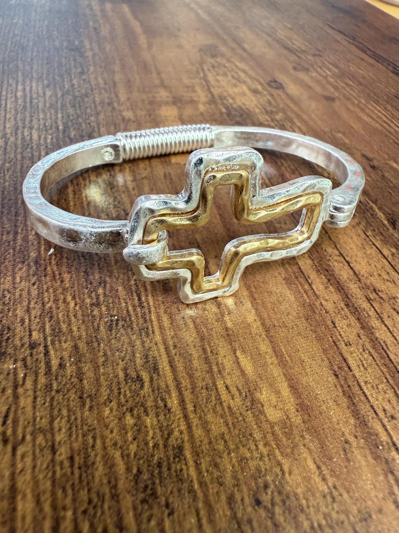 Beautiful Mixed Metal Cross Cuff Bracelet Gold OR Silver - Etsy