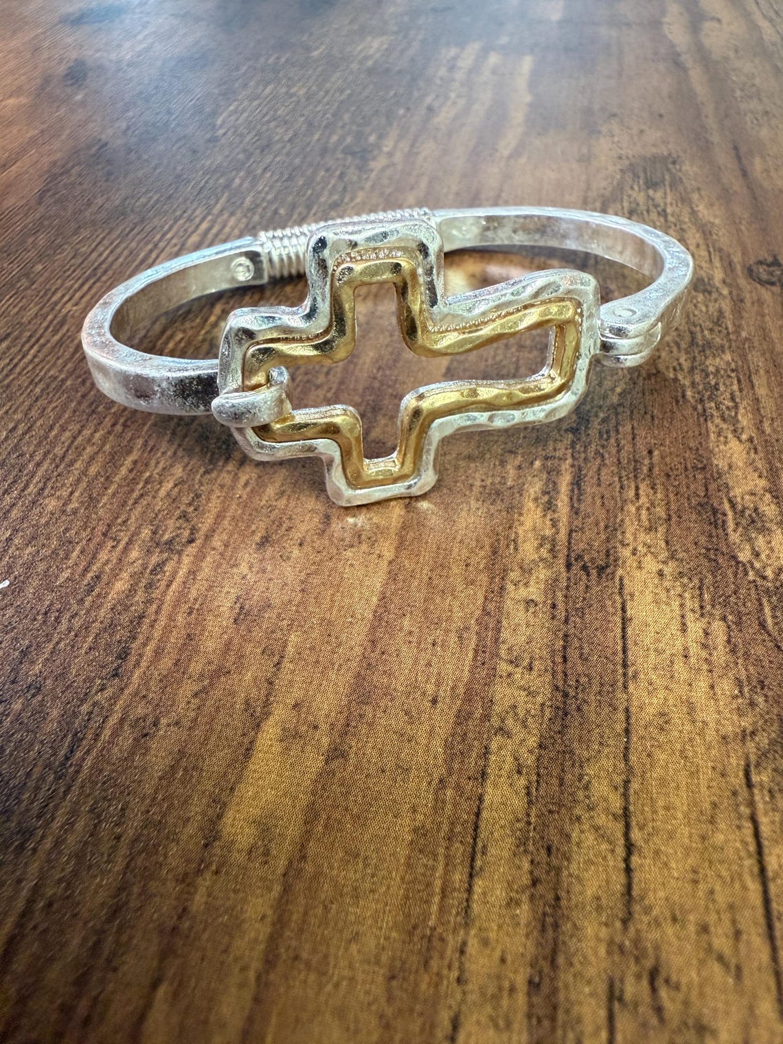 Beautiful Mixed Metal Cross Cuff Bracelet Gold OR Silver - Etsy