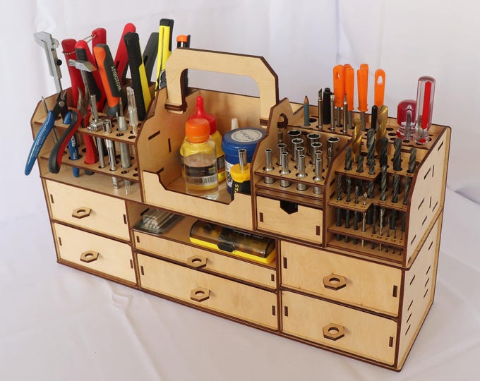 Tool Rack Plywood, Tool Storage Rack, Handcrafted Wooden Tool Holder ...