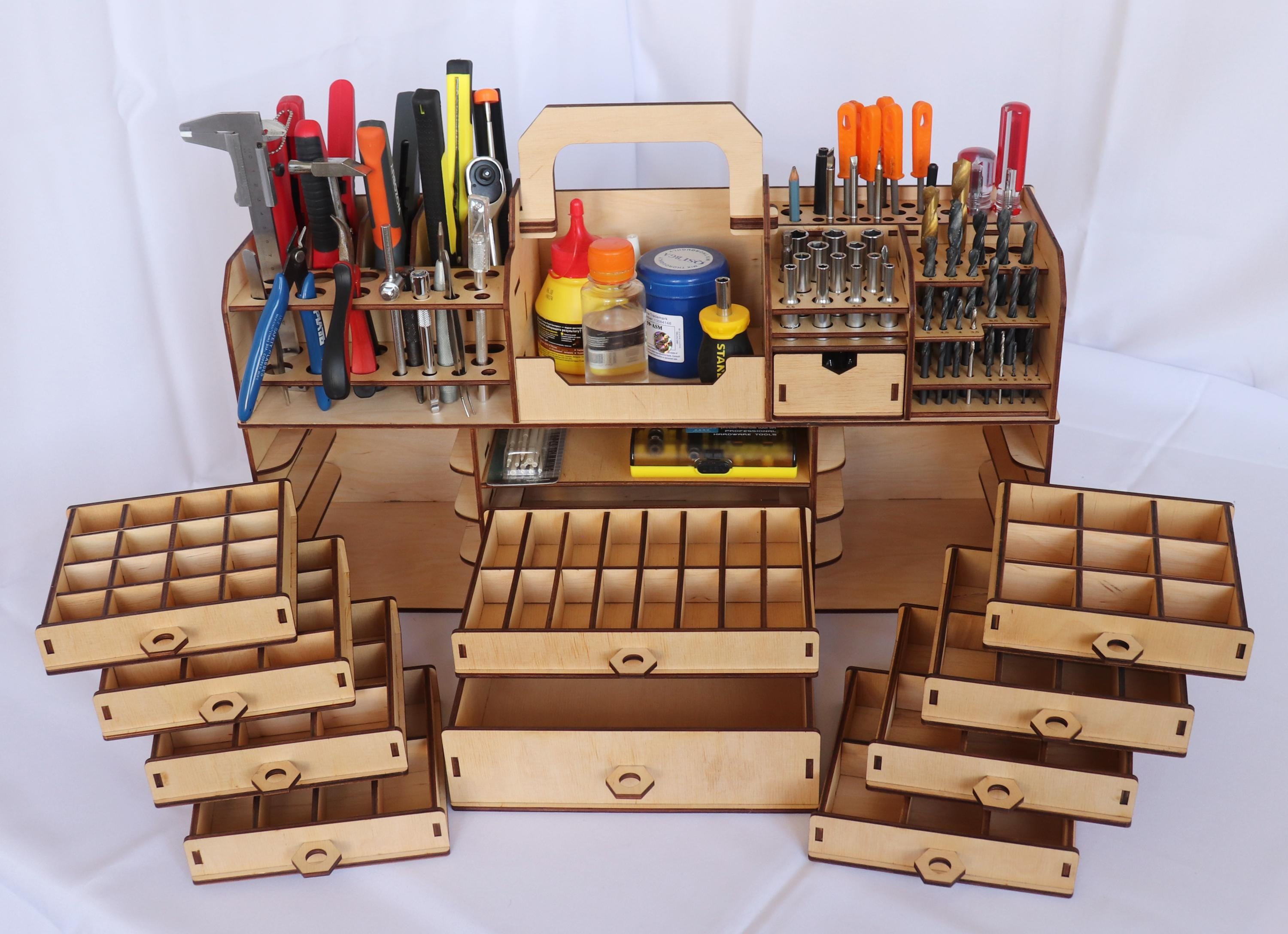 Tool Rack Plywood, Tool Storage Rack, Handcrafted Wooden Tool Holder ...