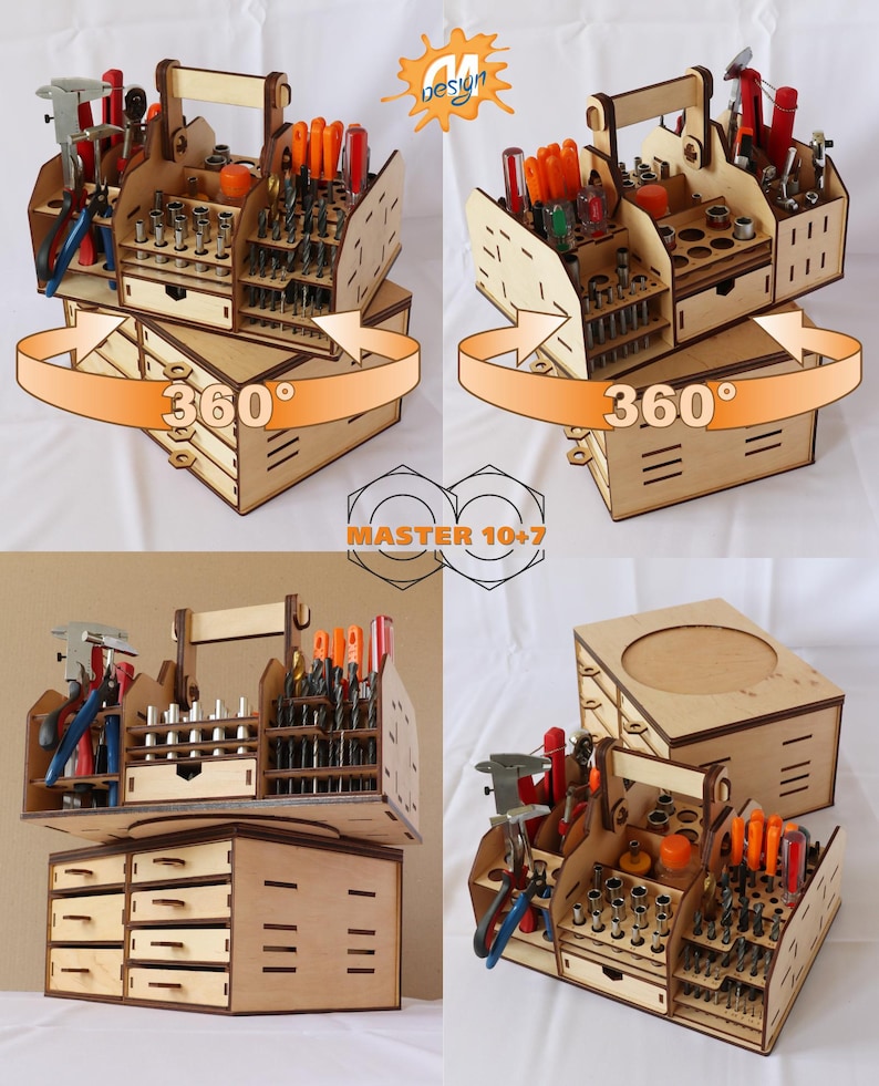 Tool Rack Plywood, Tool Storage Rack, Handcrafted Wooden Tool Holder ...