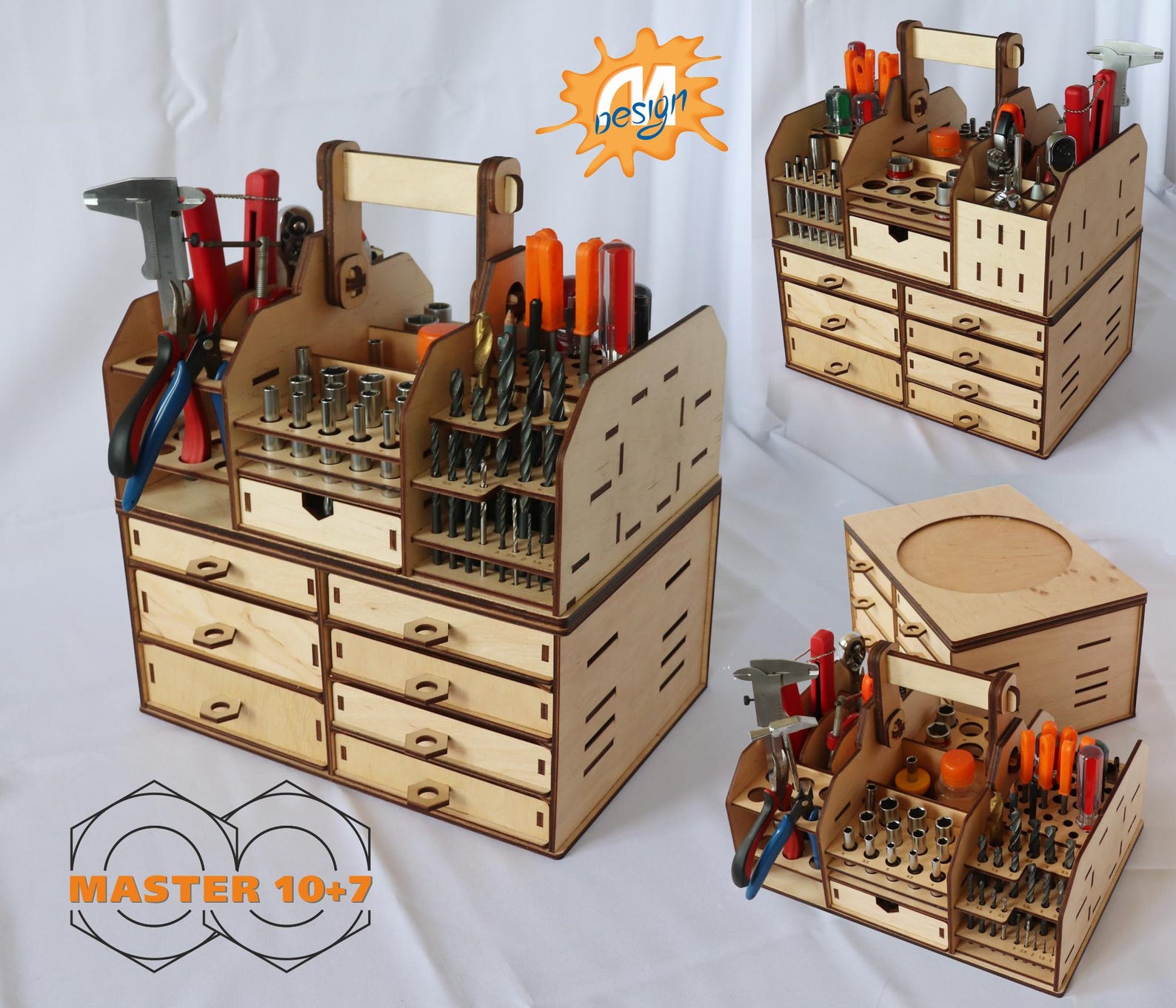 Tool Rack Plywood, Tool Storage Rack, Handcrafted Wooden Tool Holder ...
