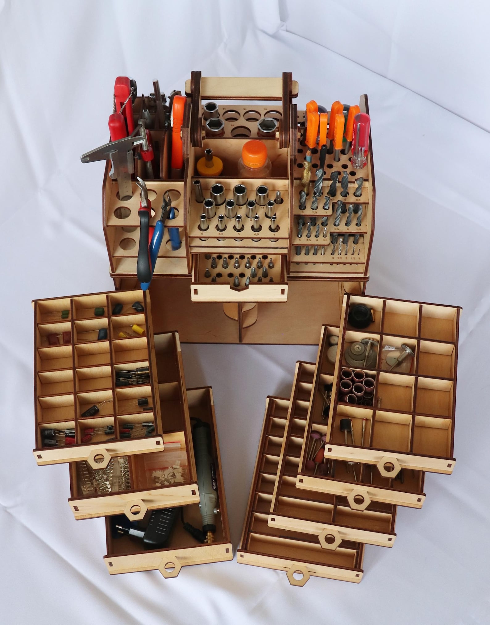 Tool Rack Plywood, Tool Storage Rack, Handcrafted Wooden Tool Holder ...