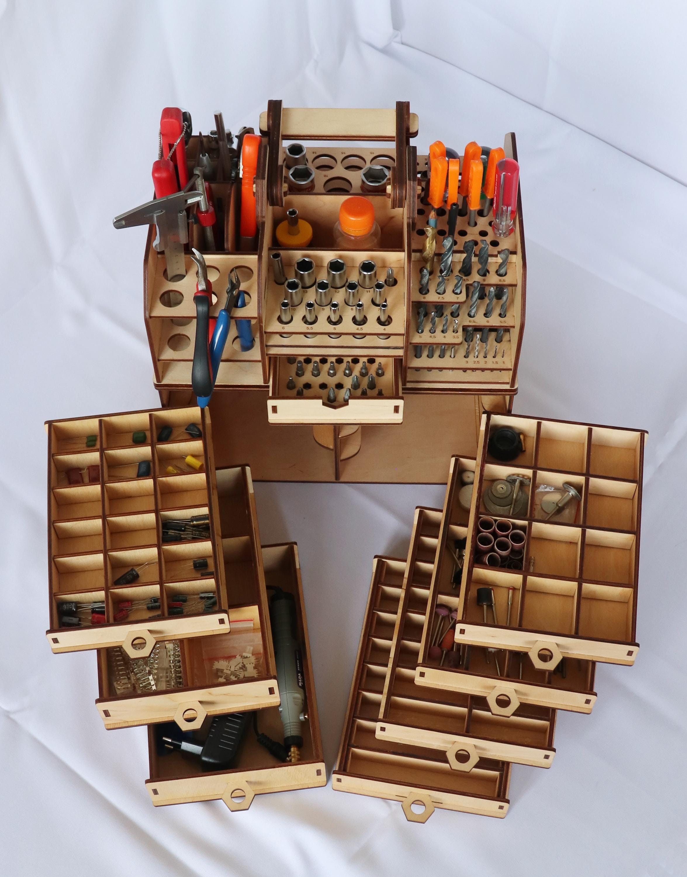 Tool Rack Plywood, Tool Storage Rack, Handcrafted Wooden Tool Holder ...