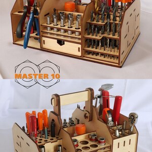 Tool Rack Plywood, Tool Storage Rack, Handcrafted Wooden Tool Holder, Handcrafted Wooden Tool ...