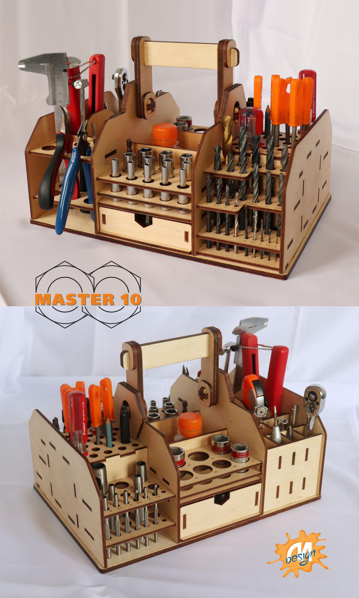 Tool Rack Plywood, Tool Storage Rack, Handcrafted Wooden Tool Holder ...