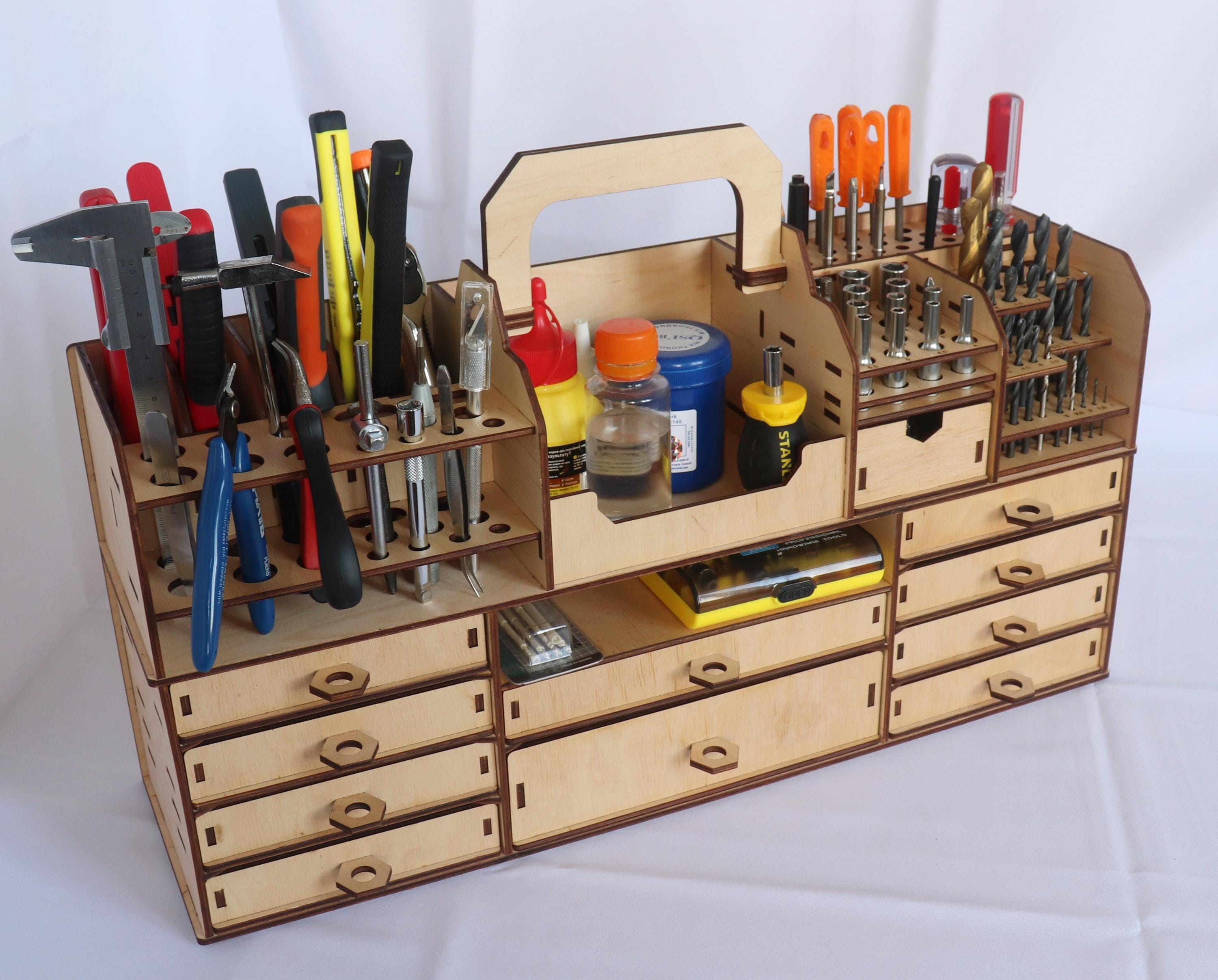 Tool Rack Plywood, Tool Storage Rack, Handcrafted Wooden Tool Holder ...