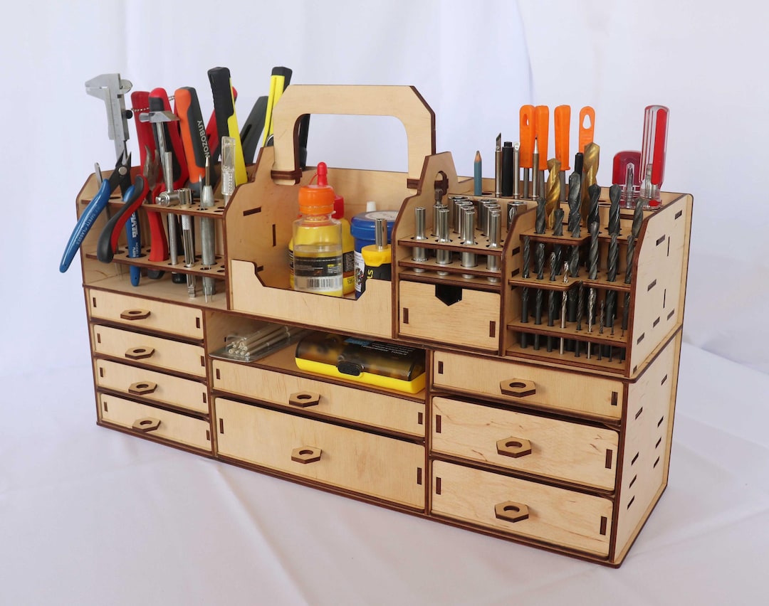 Tool Rack Plywood, Tool Storage Rack, Handcrafted Wooden Tool Holder ...