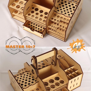 Tool Rack Plywood, Tool Storage Rack, Handcrafted Wooden Tool Holder ...