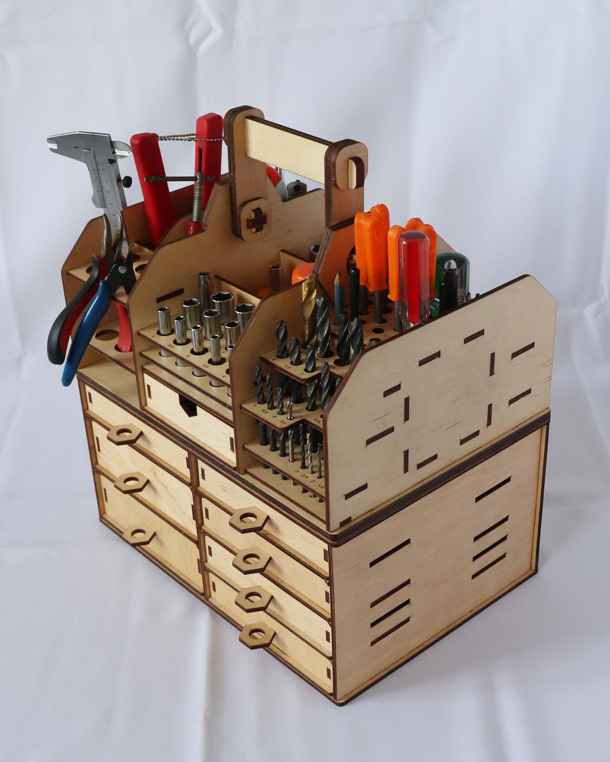 Tool Rack Plywood, Tool Storage Rack, Handcrafted Wooden Tool Holder ...