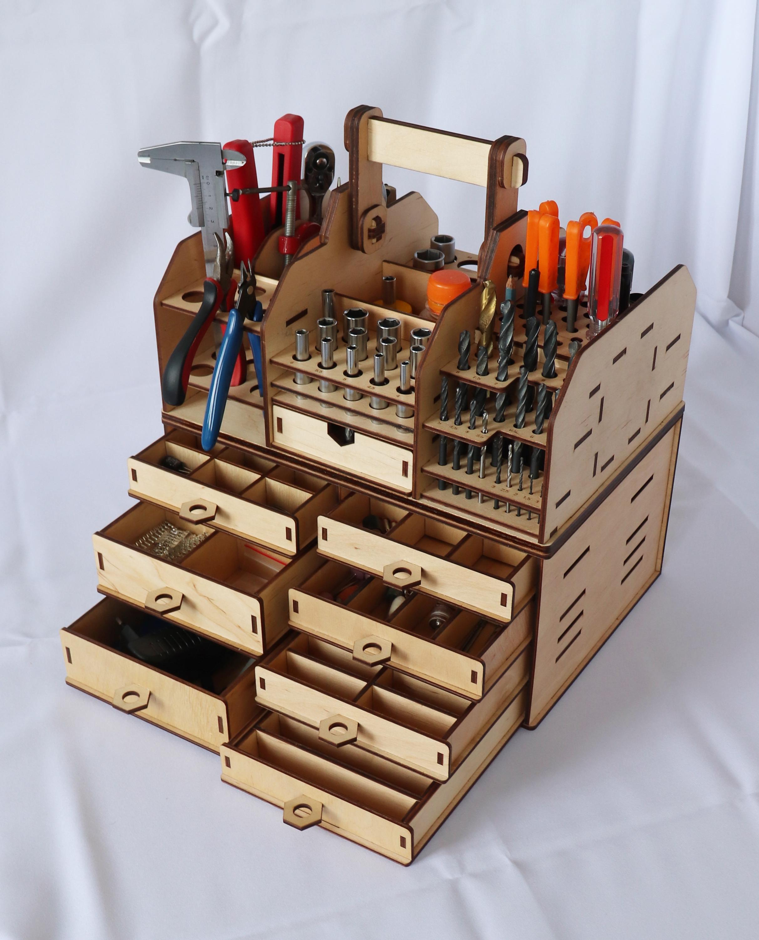 Tool Rack Plywood, Tool Storage Rack, Handcrafted Wooden Tool Holder ...