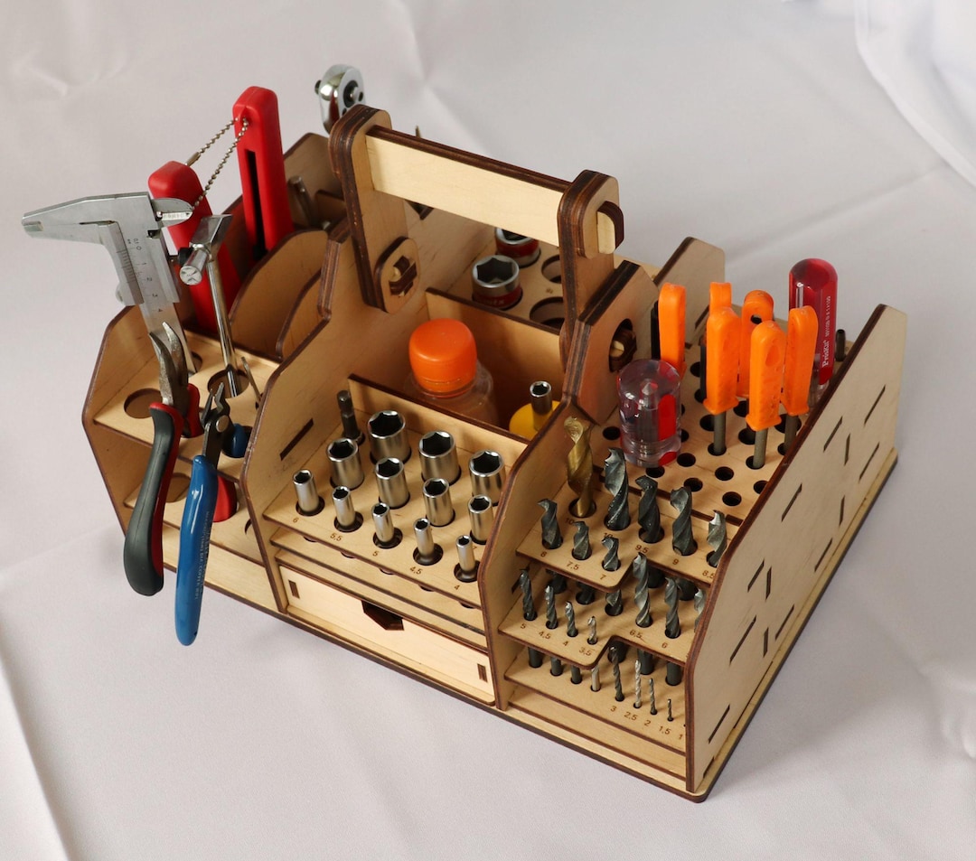 Tool Rack Plywood, Tool Storage Rack, Handcrafted Wooden Tool Holder ...