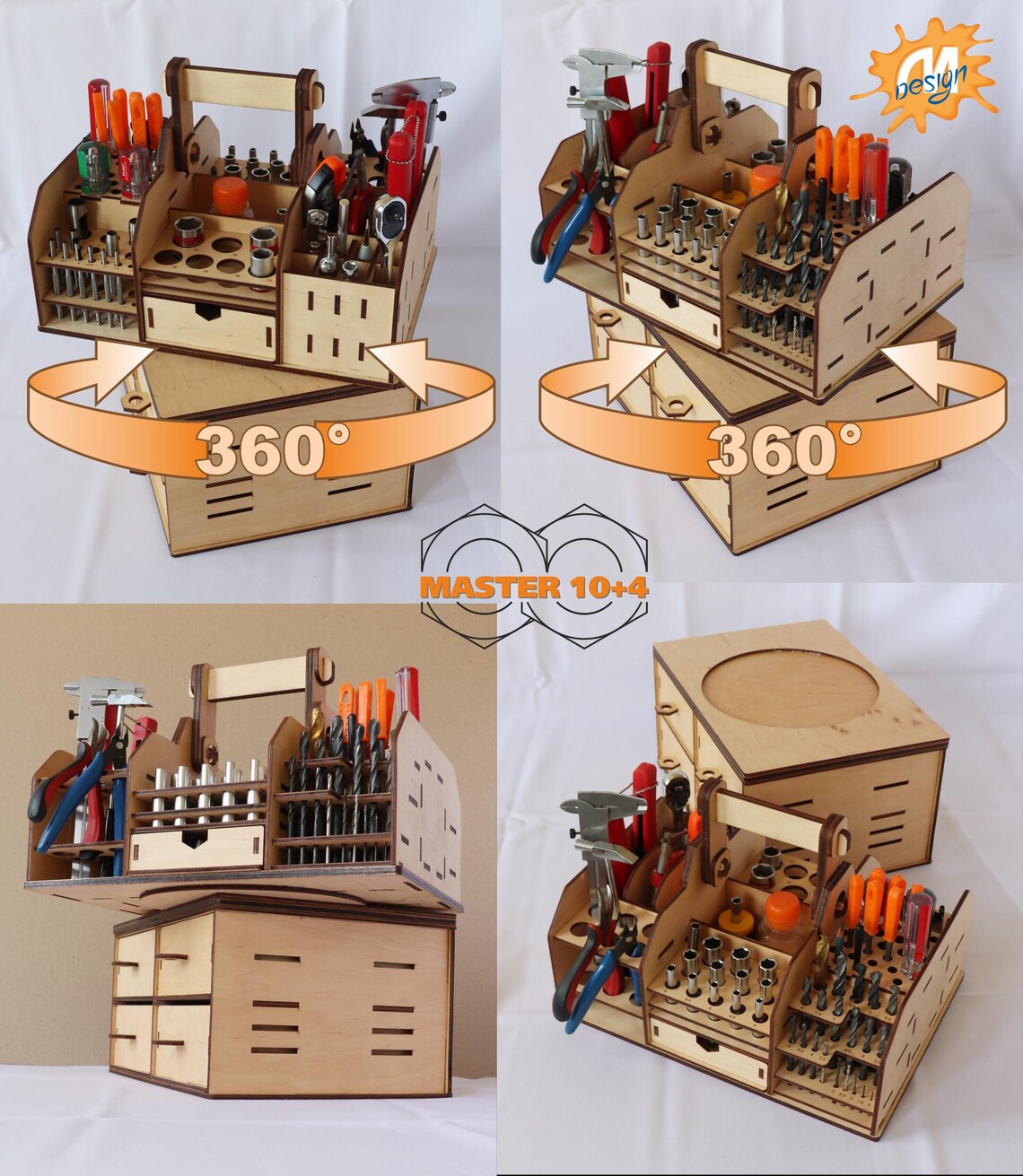 Tool Rack Plywood, Tool Storage Rack, Handcrafted Wooden Tool Holder ...