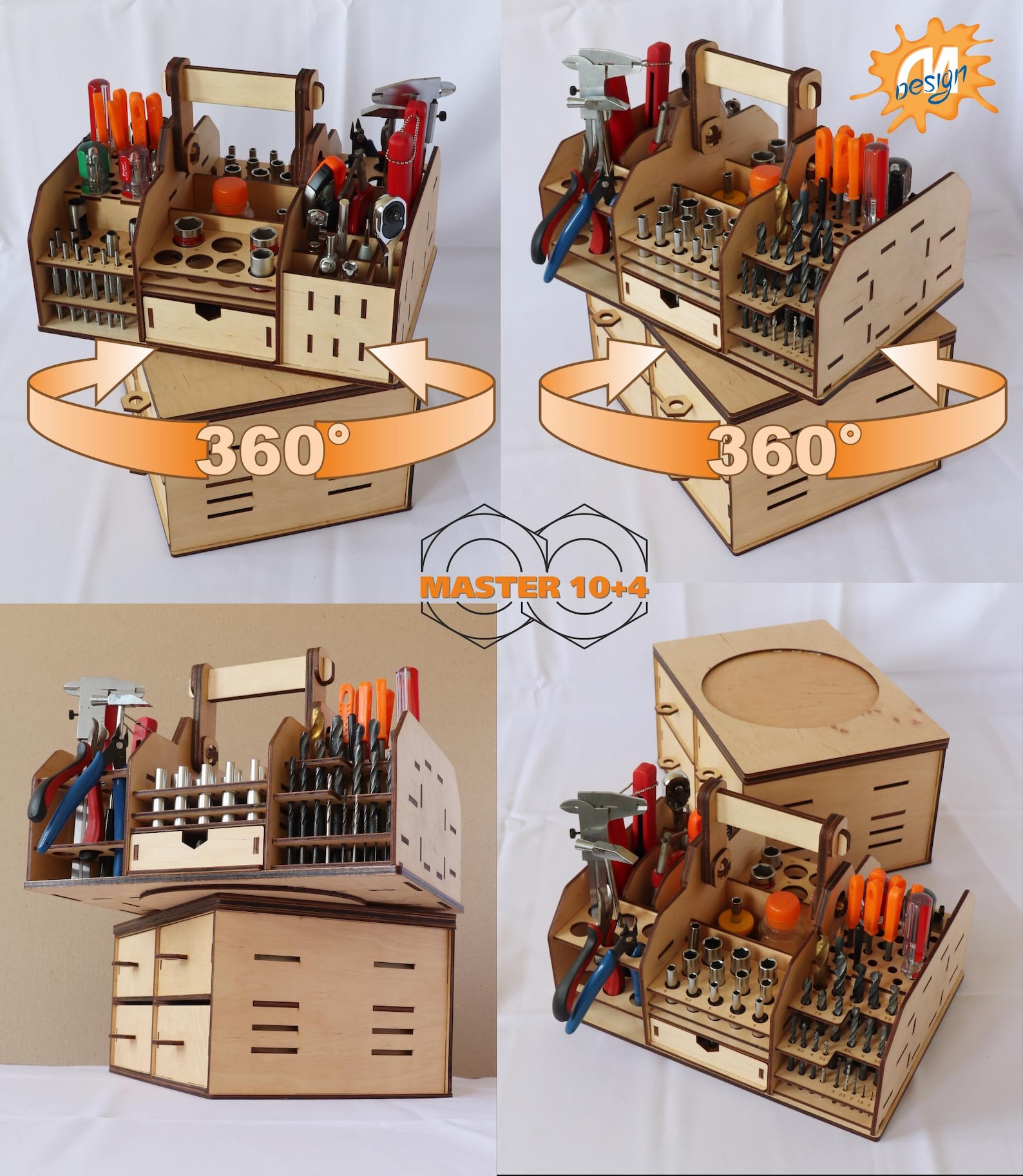 Tool Rack Plywood, Tool Storage Rack, Handcrafted Wooden Tool Holder ...