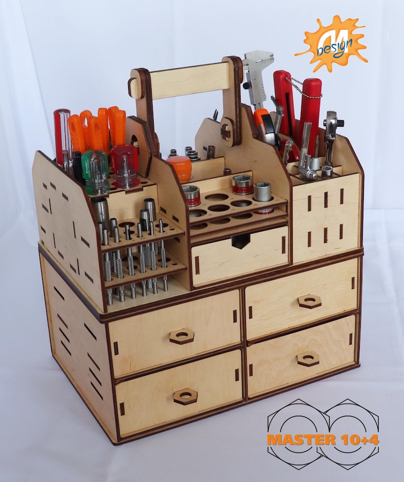 Tool Rack Plywood, Tool Storage Rack, Handcrafted Wooden Tool Holder ...