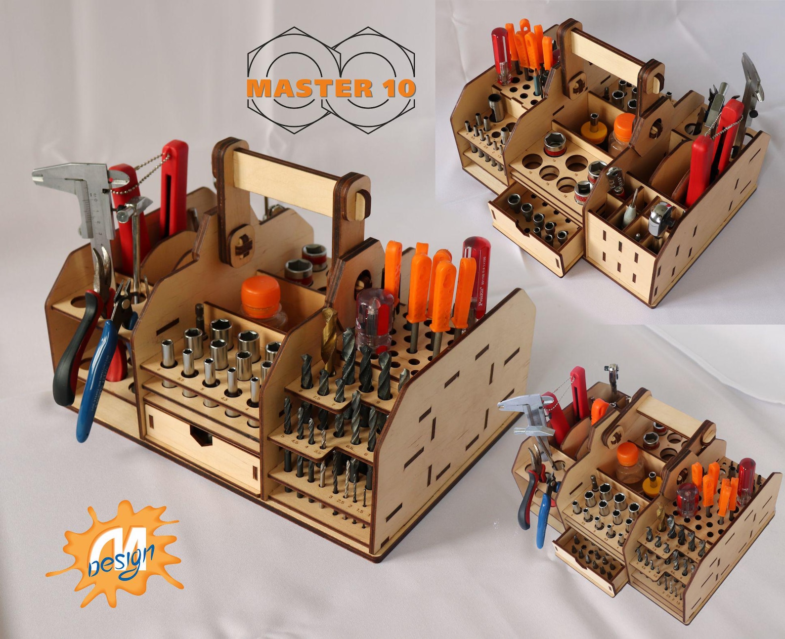 Tool Rack Plywood, Tool Storage Rack, Handcrafted Wooden Tool Holder ...