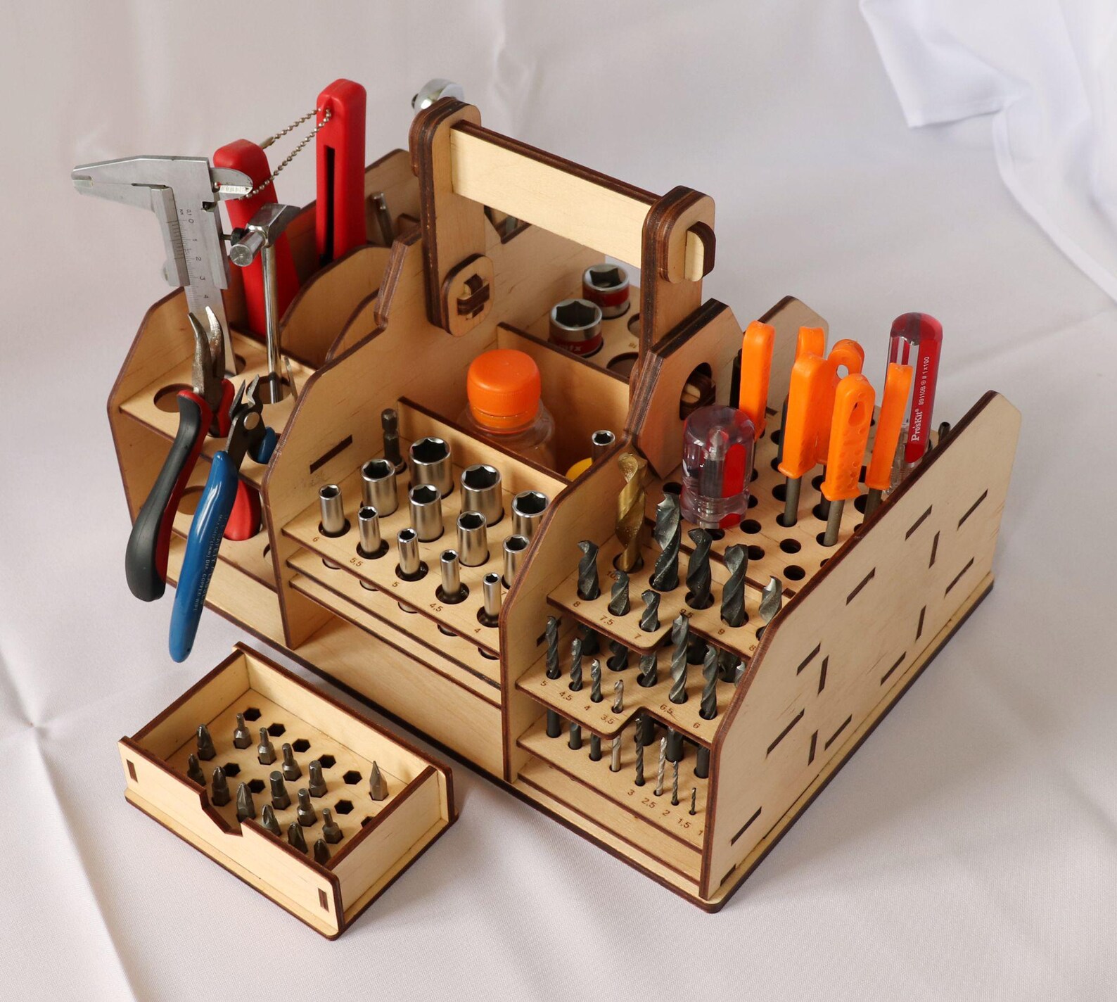 Tool Rack Plywood, Tool Storage Rack, Handcrafted Wooden Tool Holder ...