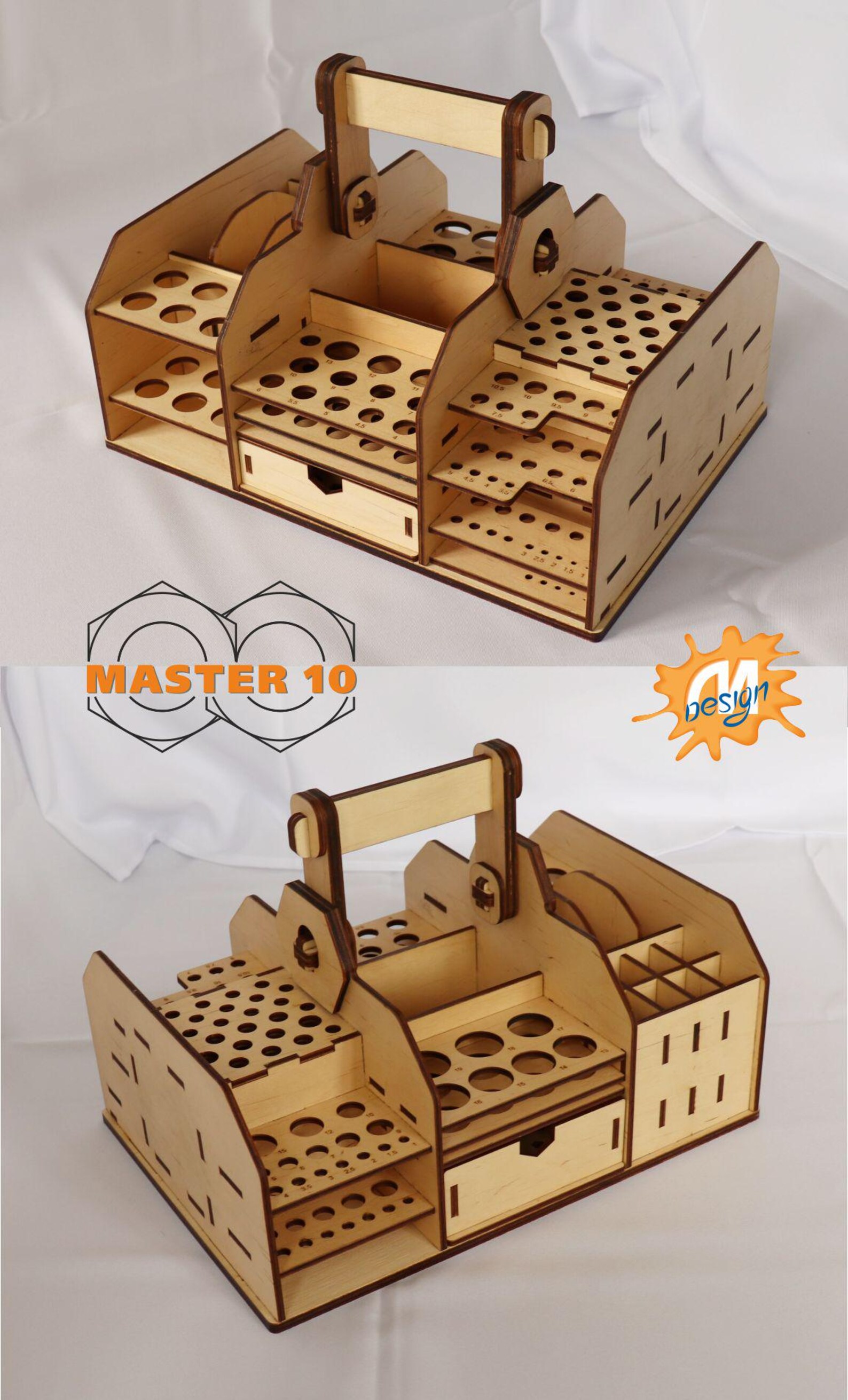 Tool Rack Plywood, Tool Storage Rack, Handcrafted Wooden Tool Holder ...