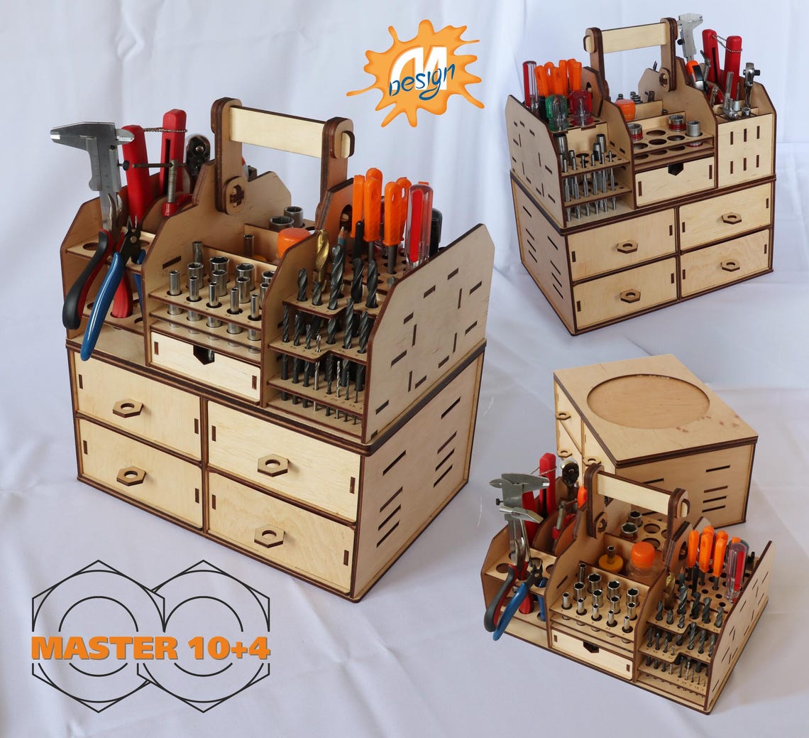 Tool Rack Plywood, Tool Storage Rack, Handcrafted Wooden Tool Holder ...