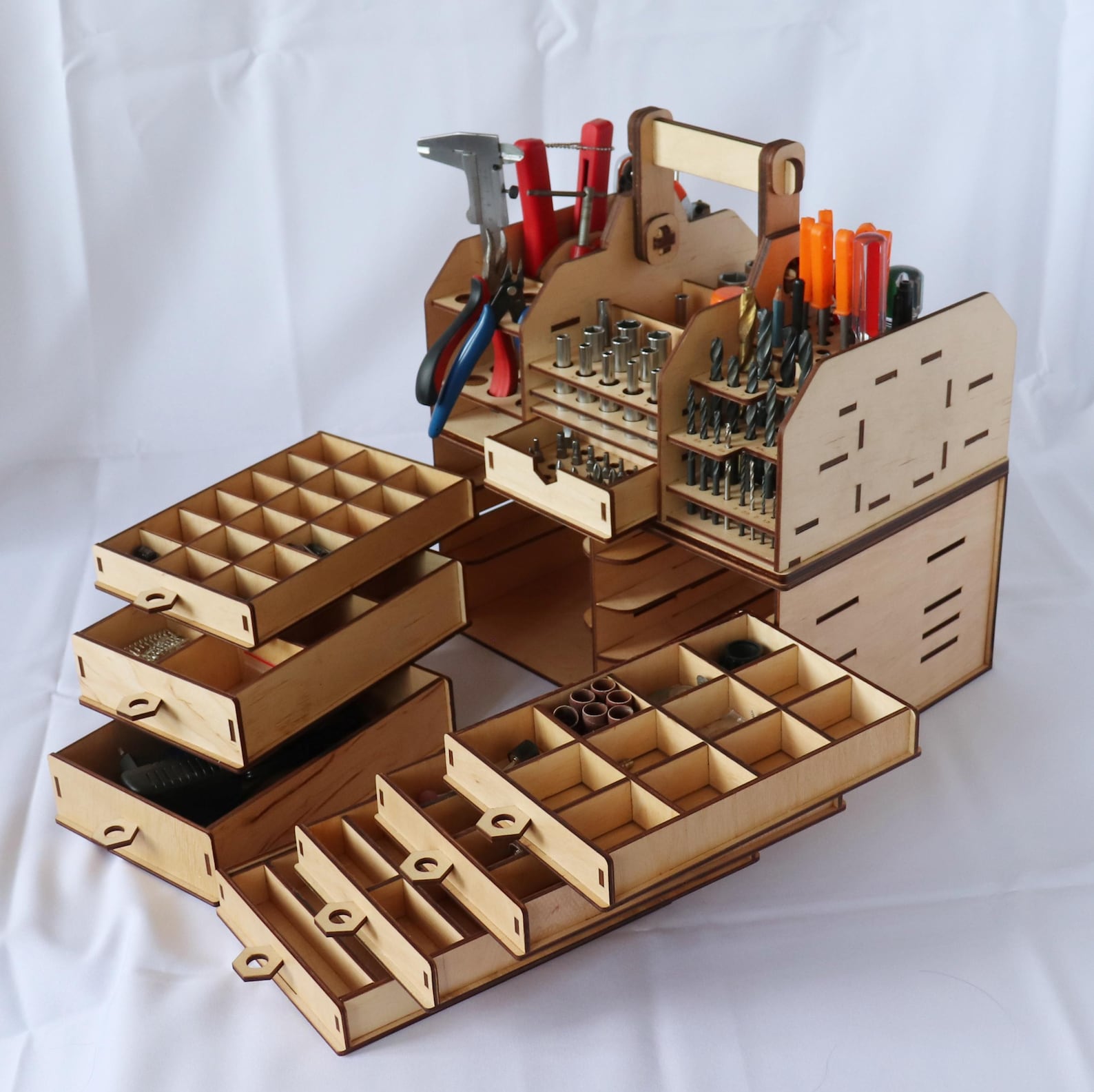 Tool Rack Plywood, Tool Storage Rack, Handcrafted Wooden Tool Holder ...