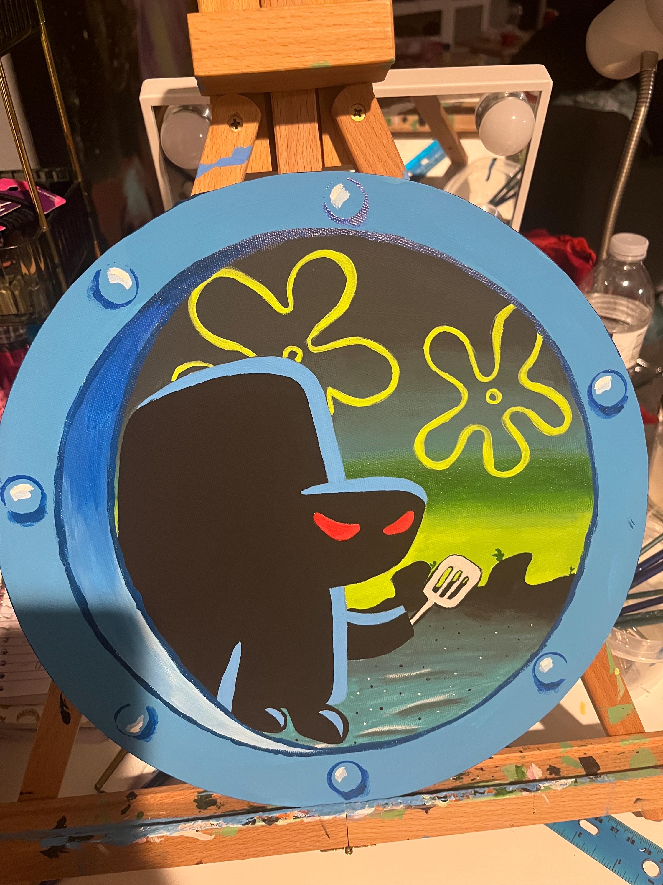 Nostalgic Cartoon Ocean Rock Bottom Funny Painting - Etsy